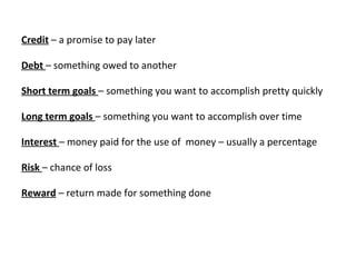 Personal finance vocabulary | PPT