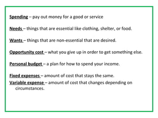 Personal finance vocabulary | PPT | Personal Finance