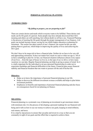 Personal financial plannin1 | DOCX