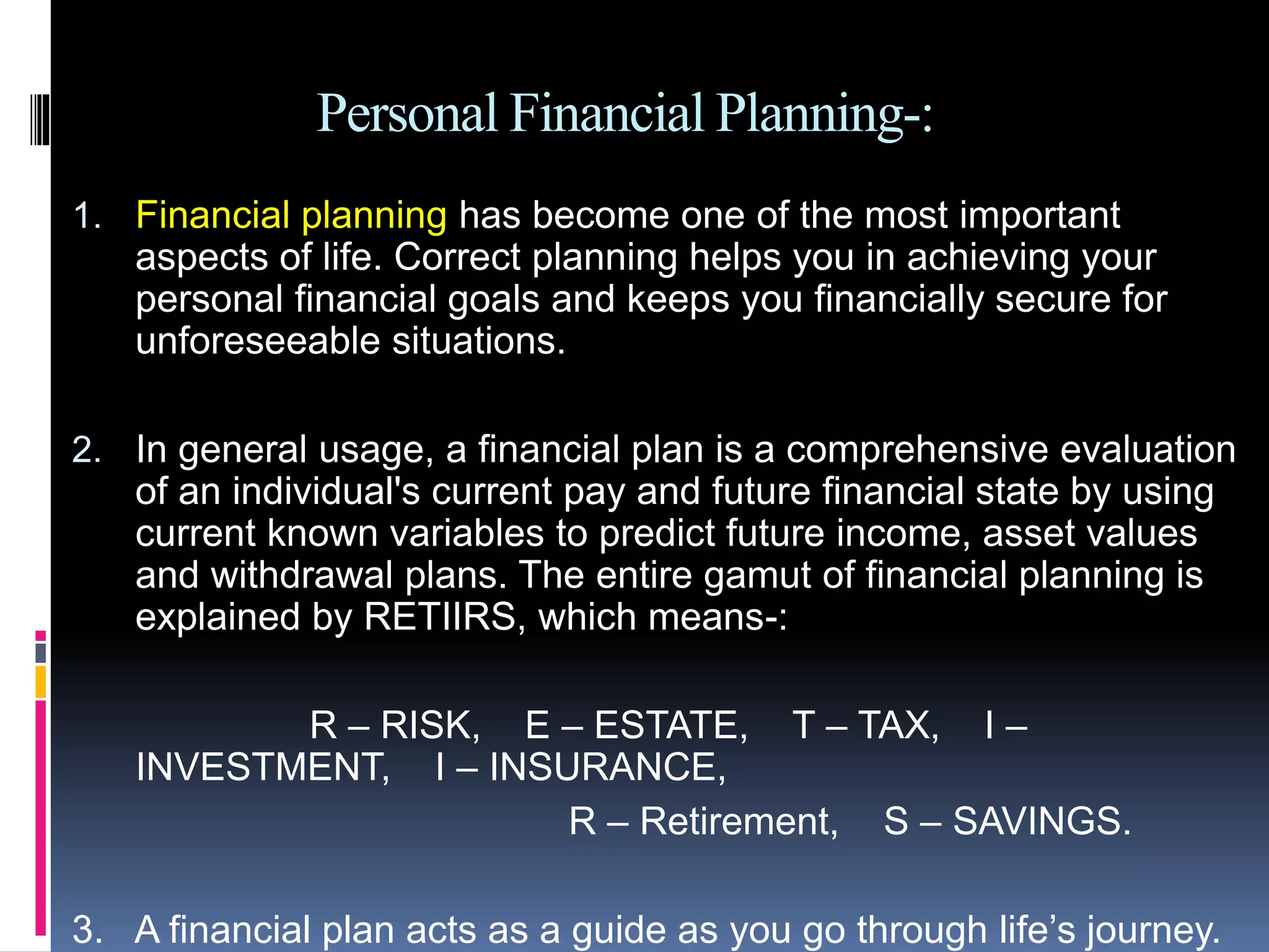 Personal financial planning | PPTX