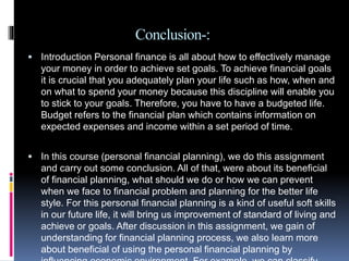 Personal financial planning | PPTX