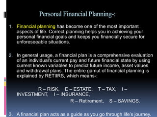 Personal financial planning | PPTX
