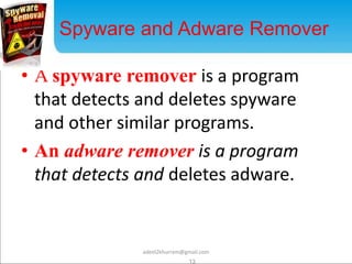 Personal firewall,Ad Wares,Spy wares,Viruses,Anti Viruses | PPT