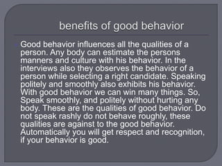 Teacher's behaviour | PPTX