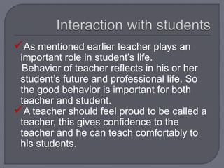 Teacher's behaviour | PPTX
