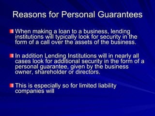 Personal Guarantees | PPT