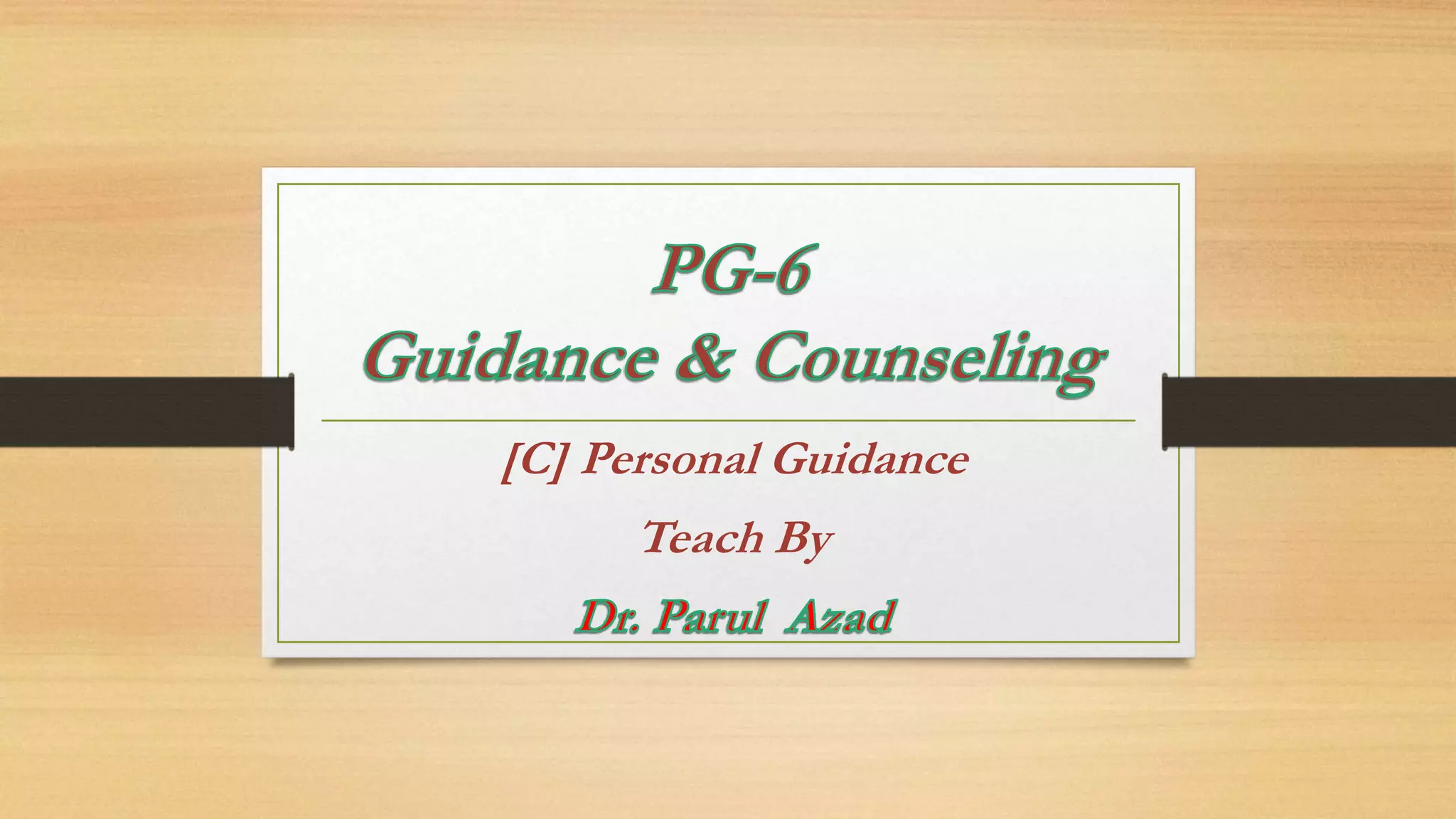 Personal guidance | PPTX