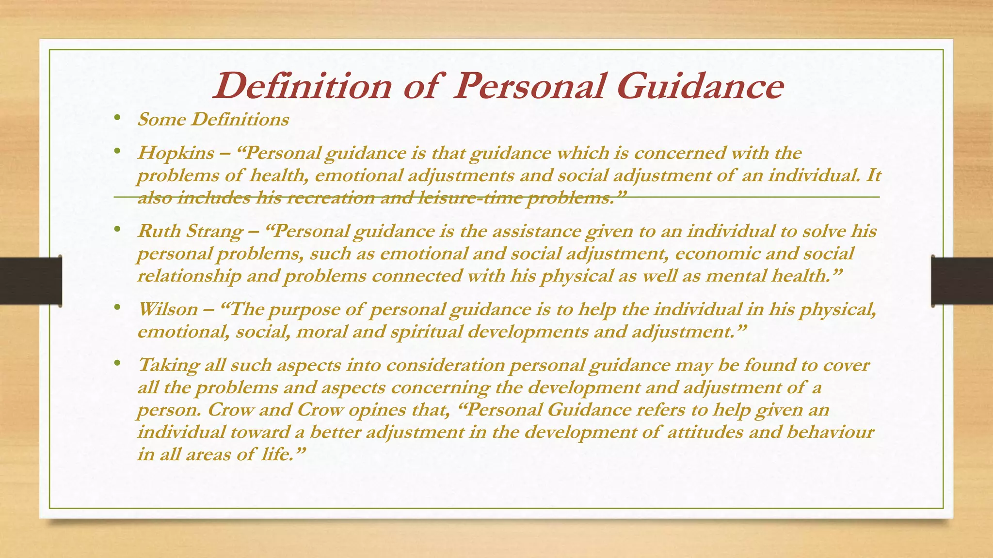 Personal guidance | PPTX