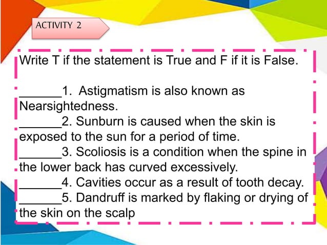 Personal health issues and concerns health6 | PPTX | Dental Health | Diseases and Conditions