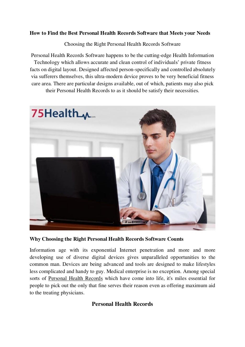 Personal Health Records Software personal-health-records-software