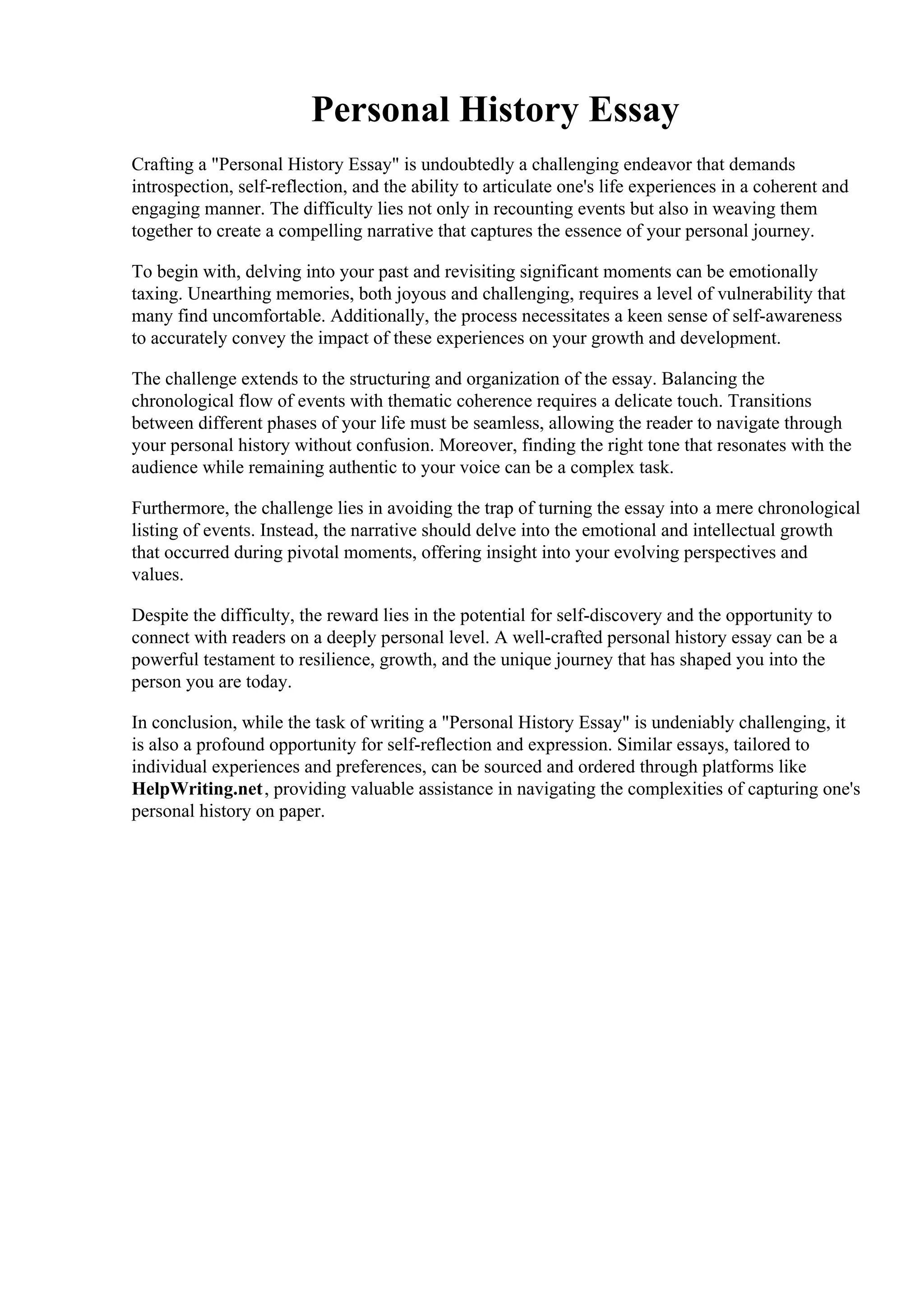 Personal History Essay.pdf | Genetics | Science