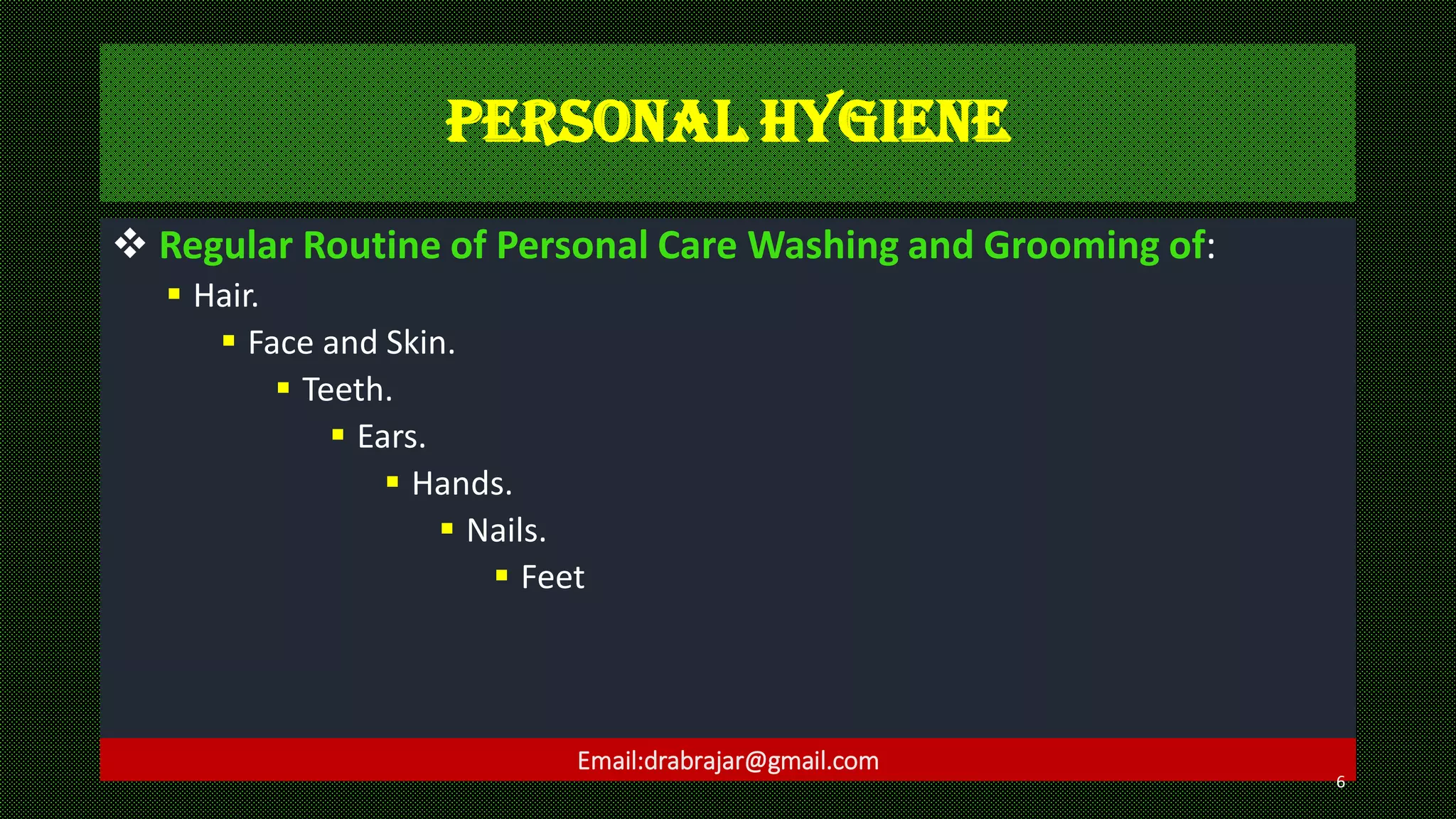 Personal Hygiene Lecture | PDF