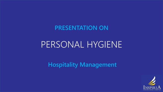 Personal Hygiene, Hospitality Management | PPTX | Bath and Shower ...