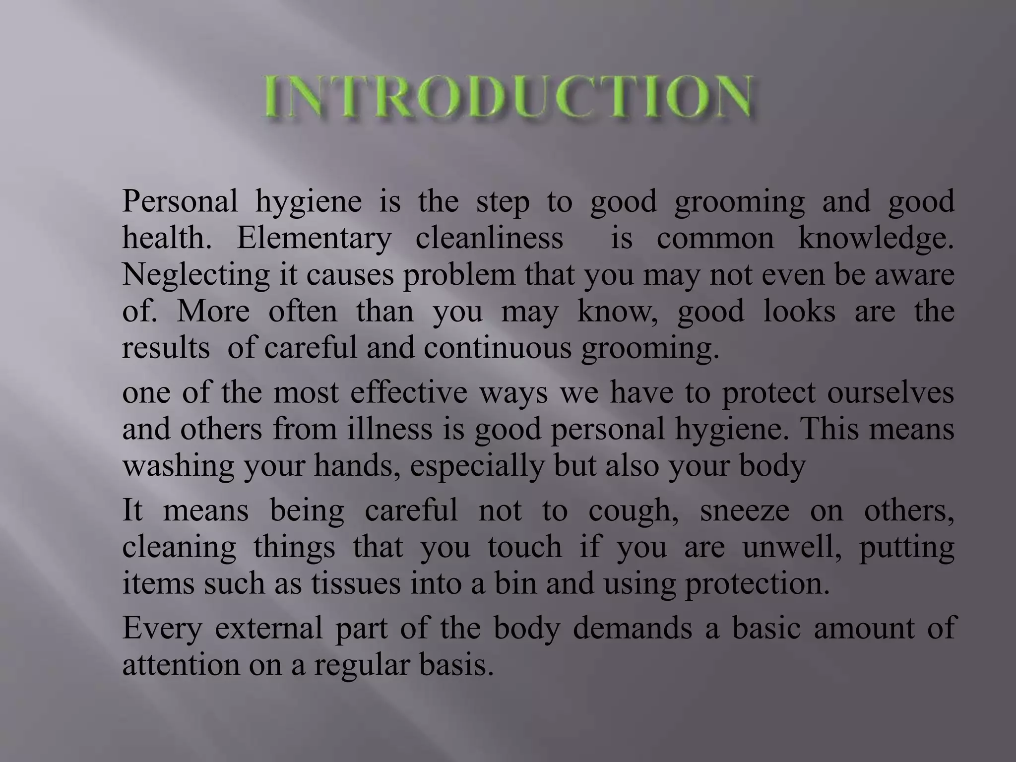 Personal hygiene | PPTX