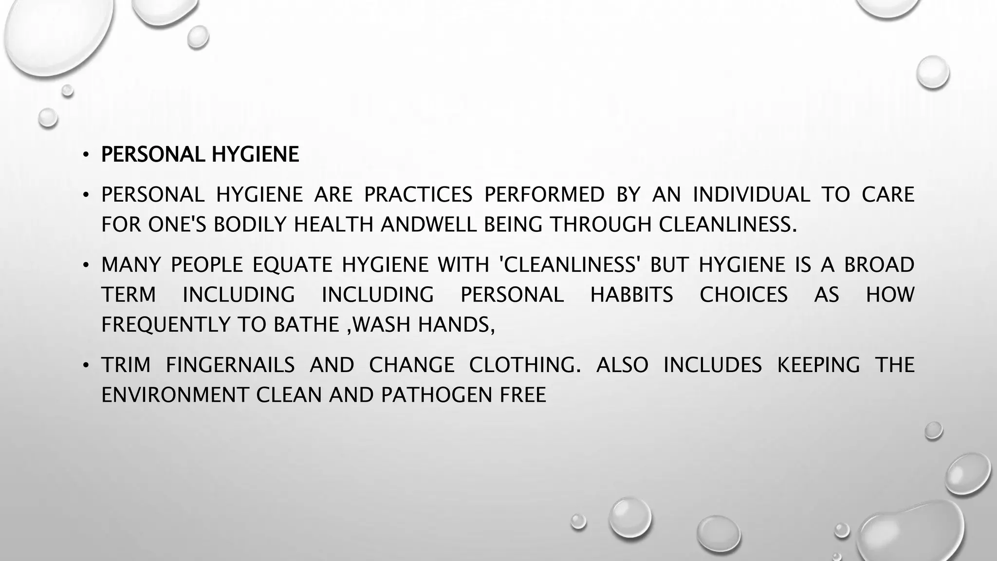 Personal hygiene | PPTX