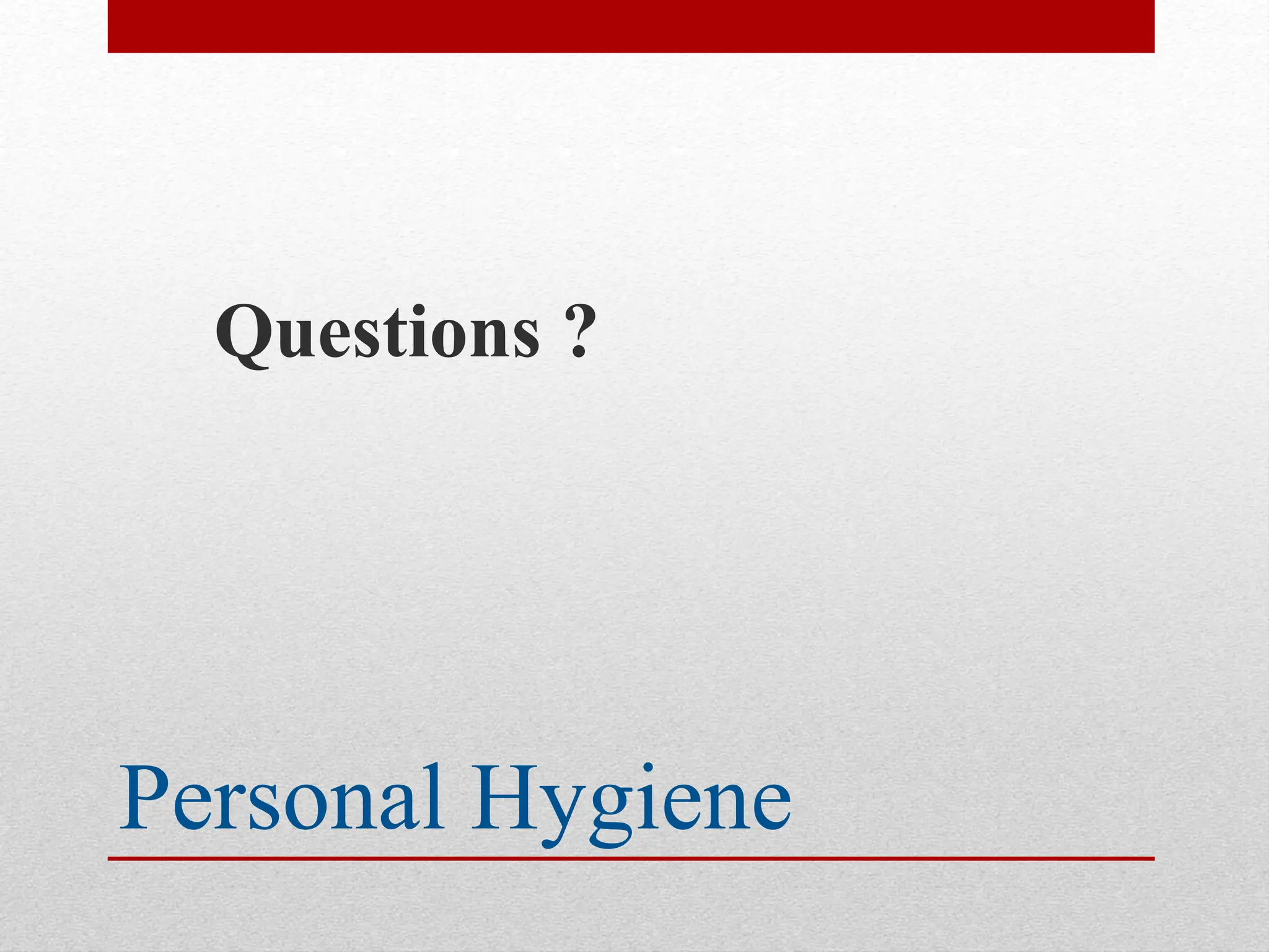 Personal Hygiene and Employee Food Safety | PPTX