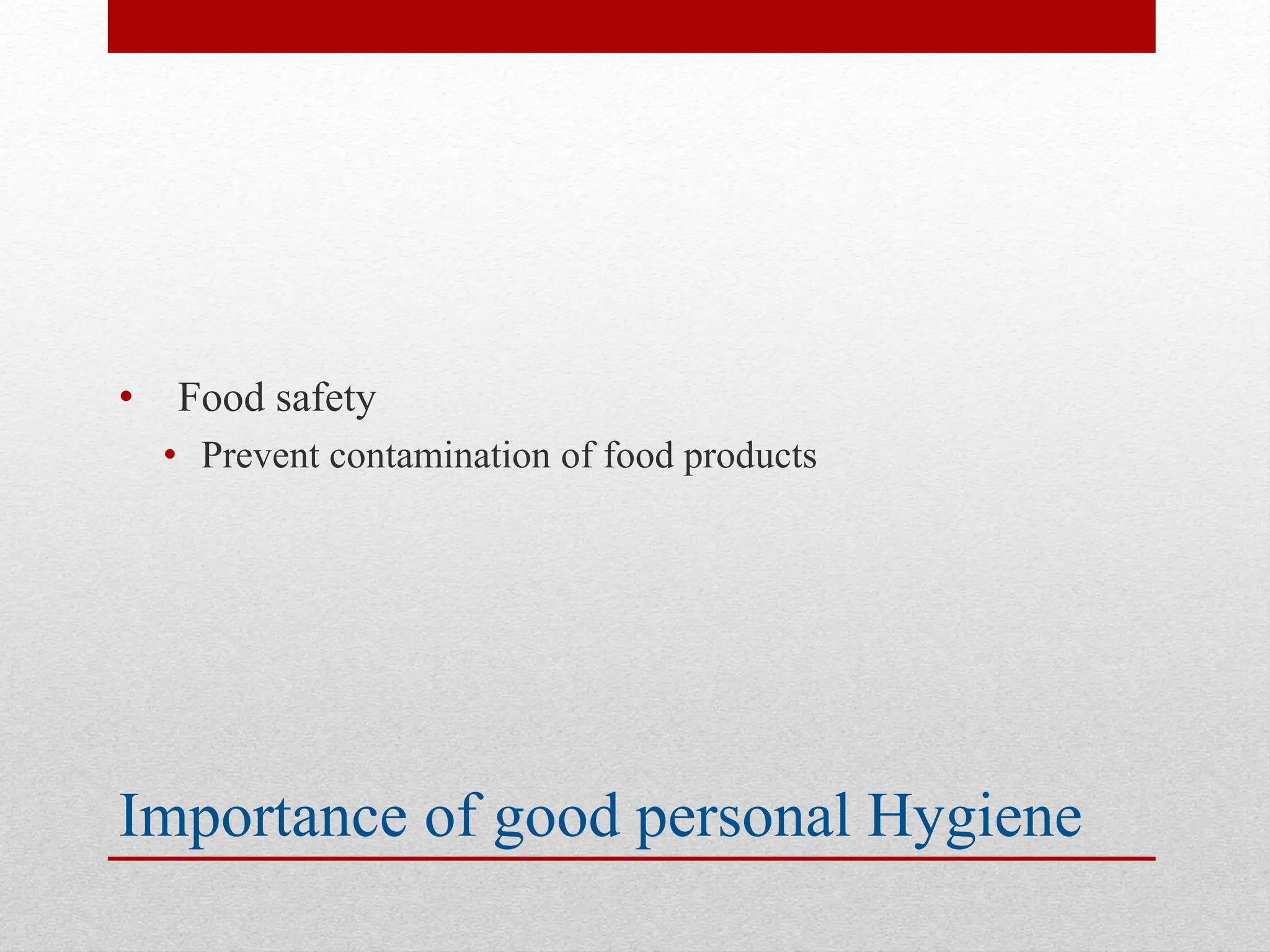 Personal Hygiene and Employee Food Safety | PPTX