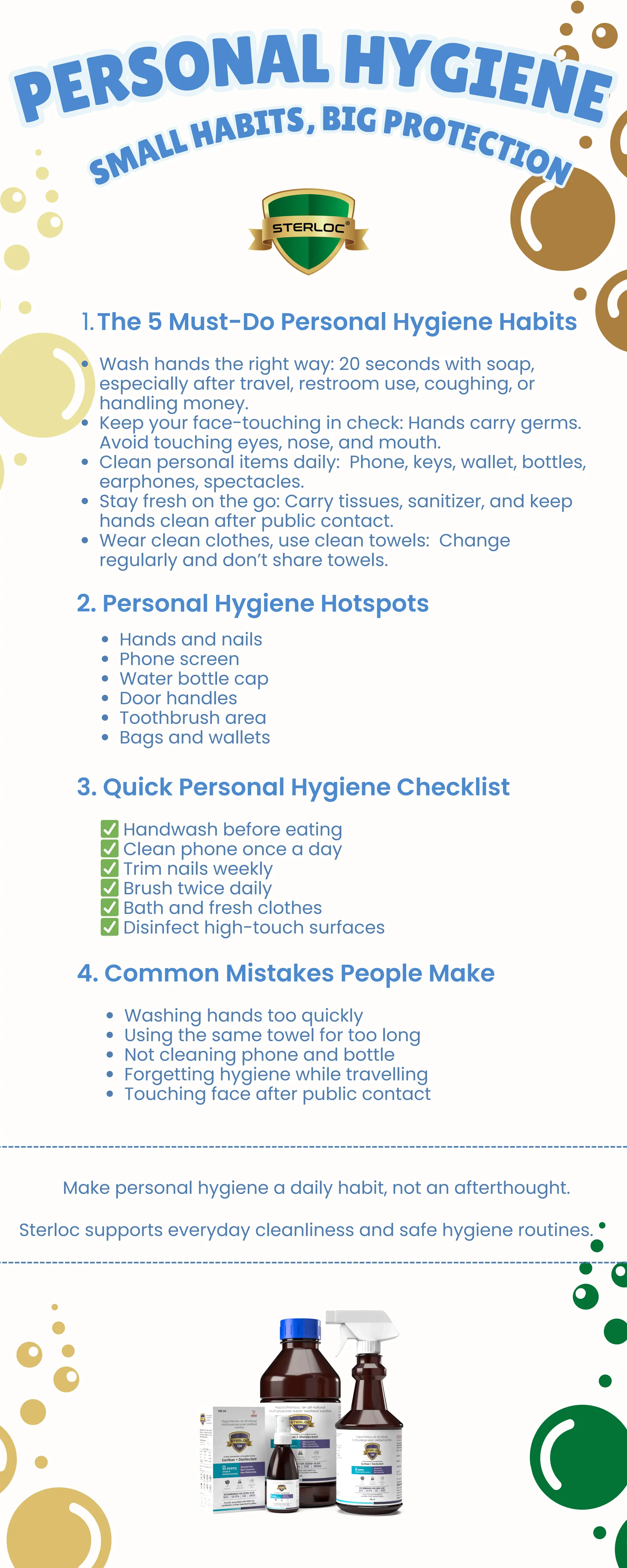 Personal Hygiene Infographic by Sterloc | Daily Clean Habits for Better ...