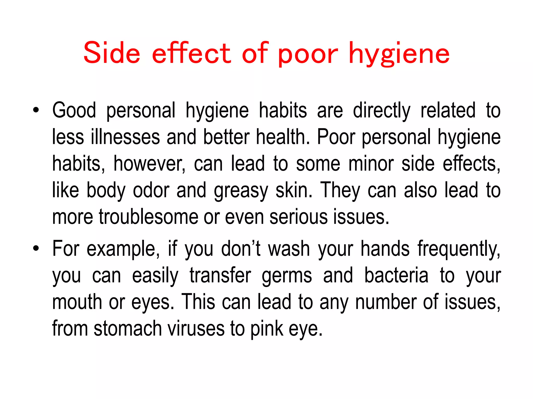 Personal hygiene and health | PPTX