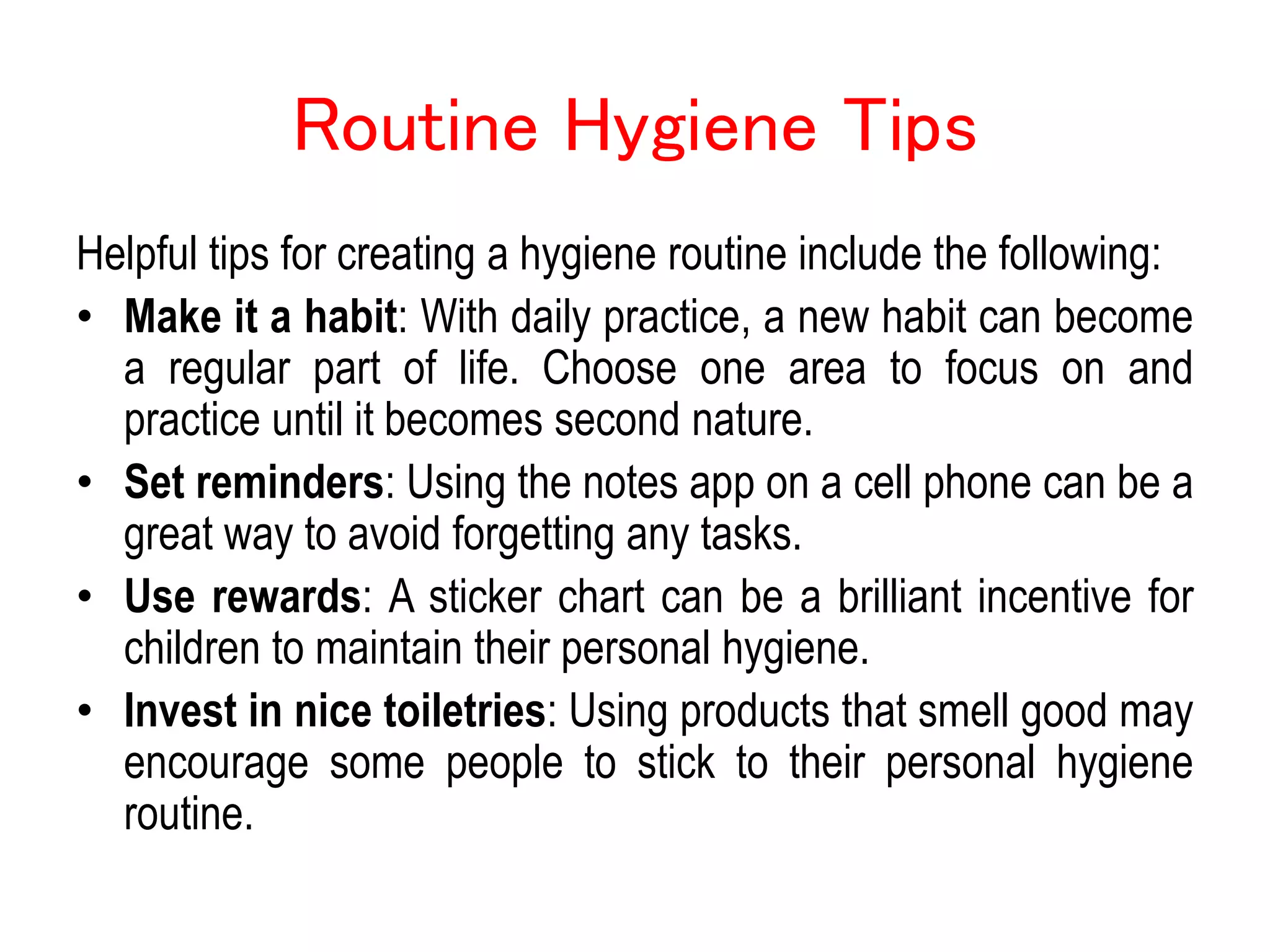 Personal hygiene and health | PPTX