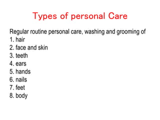 Personal hygiene and health | PPTX