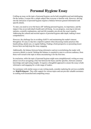 Personal Hygiene Essay.pdf