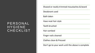 Personal hygiene & grooming | PPTX