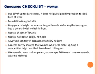 Personal Hygiene Importance and Grooming Checklist For Men & Women | PPTX