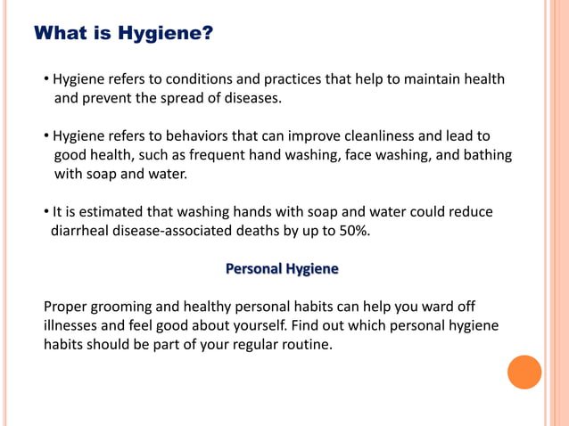 Personal Hygiene Importance and Grooming Checklist For Men & Women | PPTX