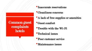 Presentation on Personal Hygiene, Guest Cycle, Types of Complaints and Handling Complaints By Md ...