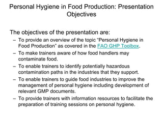 Personal Hygiene in Food Production | PDF