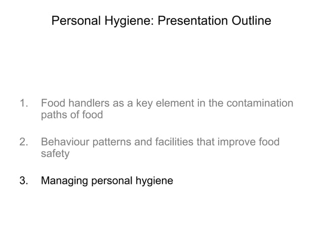 Personal Hygiene in Food Production | PDF