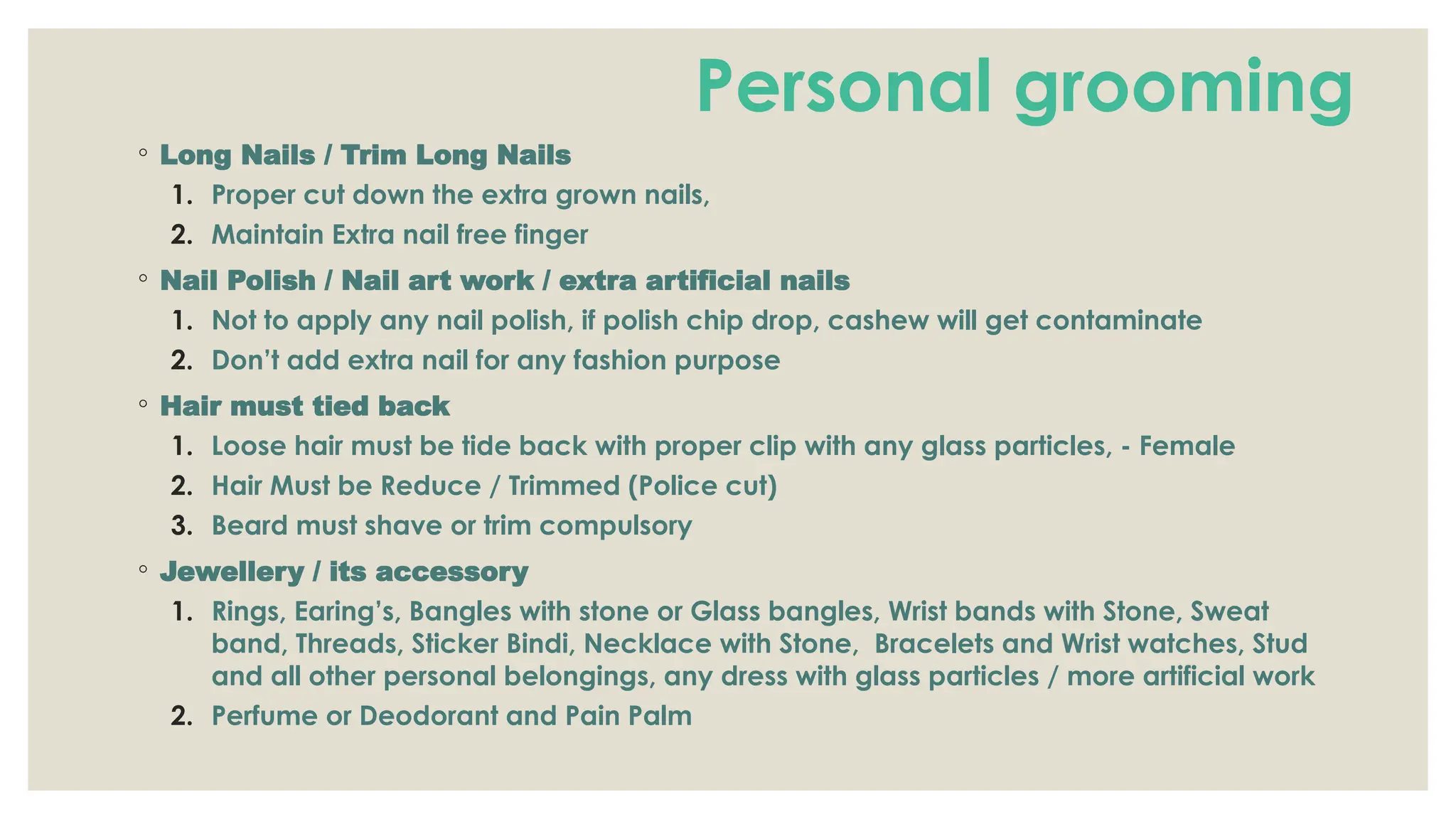 Personal Hygiene Training for food factory | PPTX