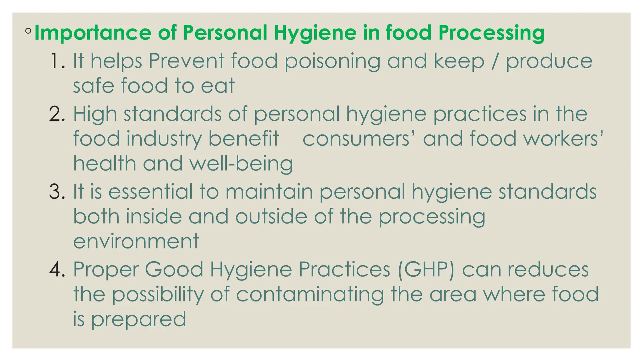 Personal Hygiene Training for food factory | PPTX