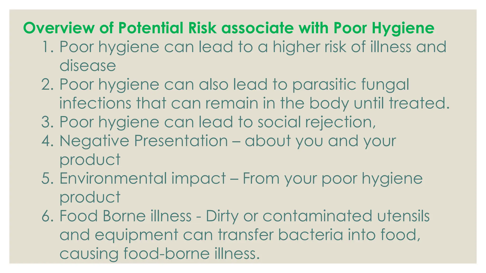 Personal Hygiene Training for food factory | PPTX