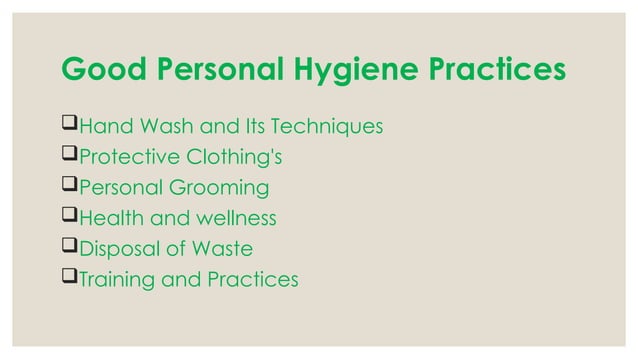 Personal Hygiene Training for food factory | PPTX