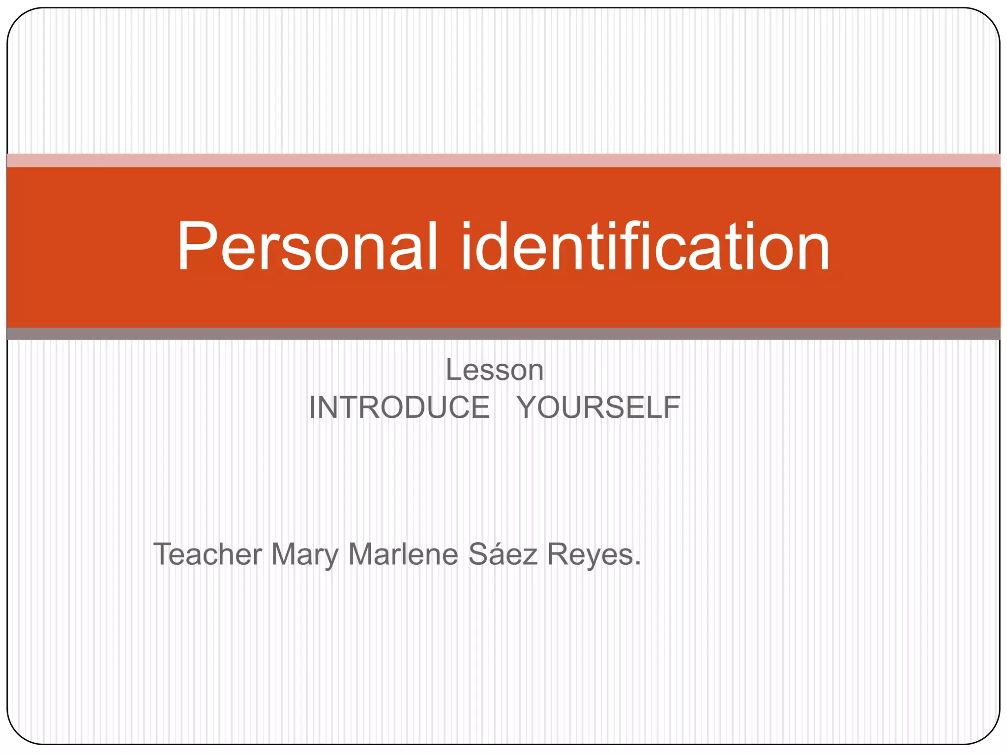 Personal identification | PPTX