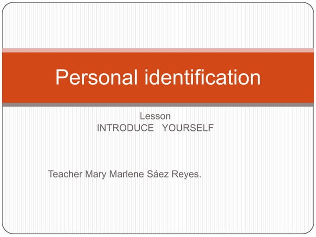 Personal identification | PPTX