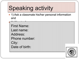 Personal identification | PPTX