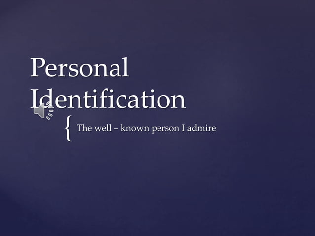 Personal identification | PPTX