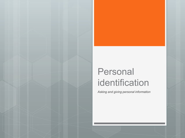 Personal identification | PPT