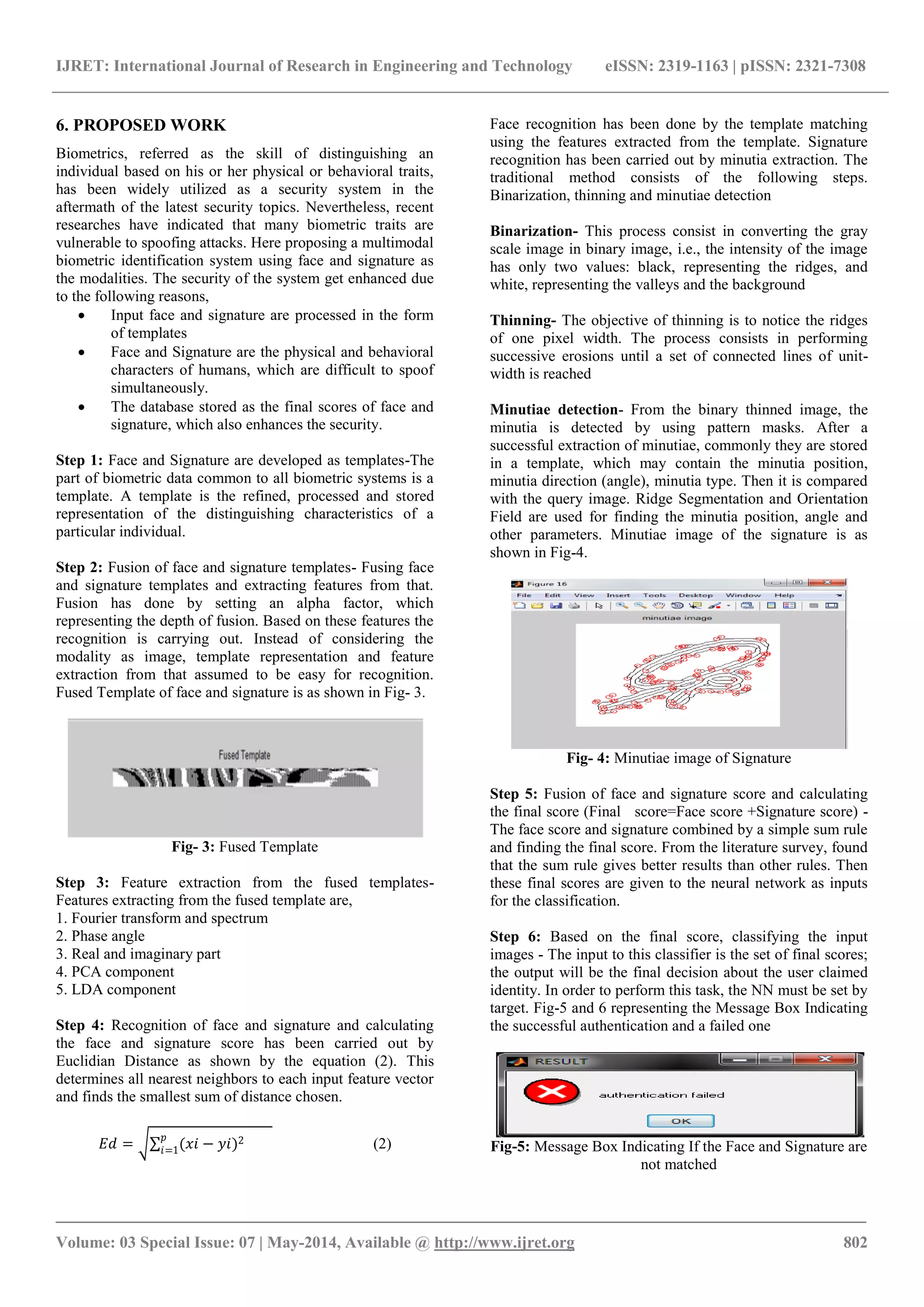 Personal Identification Using Multibiometrics Score Level Fusion Pdf Computing Technology
