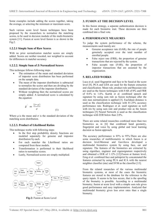 Personal identification using multibiometrics score level fusion | PDF | Computing | Technology ...