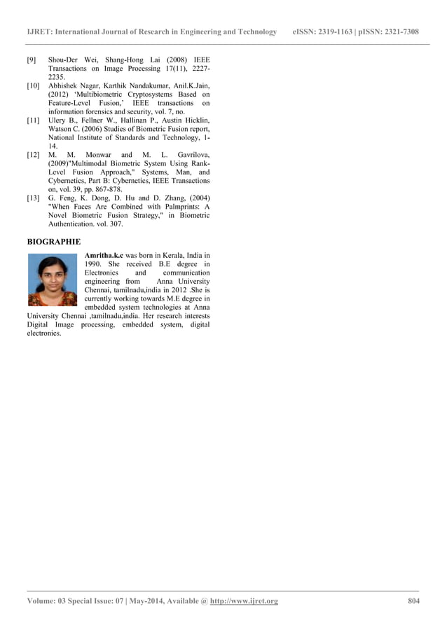 Personal identification using multibiometrics score level fusion | PDF | Computing | Technology ...