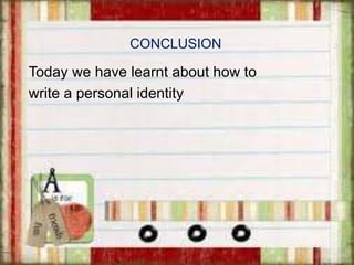 Personal identity | PPTX