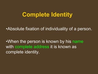 Personal identity | PPTX