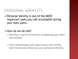 Personal identity & character | PPTX