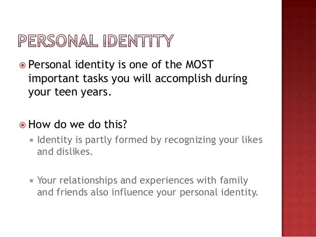 Personal identity & character