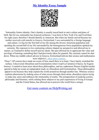 Personal Identity Essay | PDF | Christianity | Religion & Spirituality