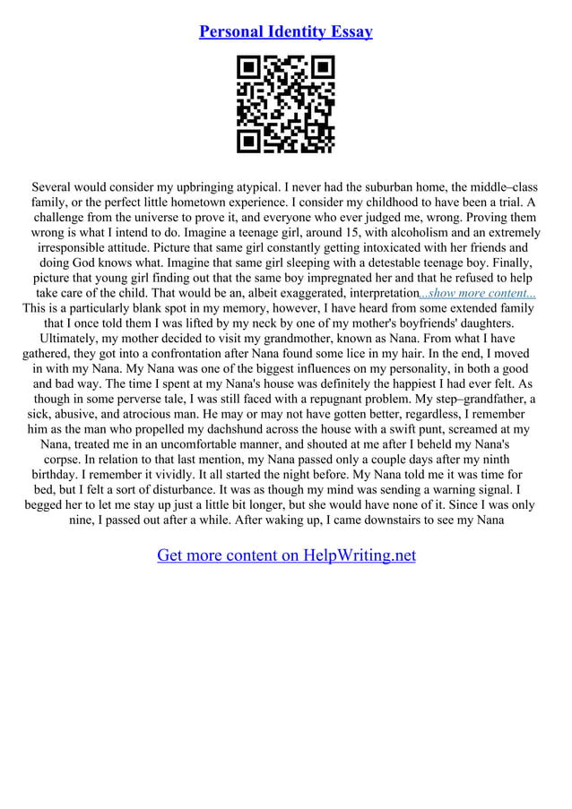 Personal Identity Essay | PDF | Christianity | Religion & Spirituality